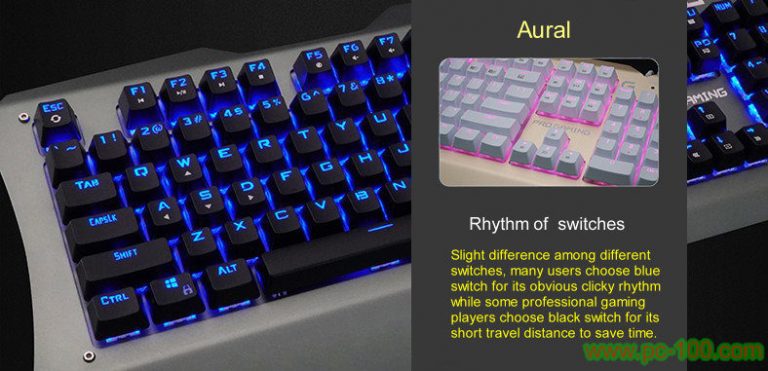 Mechanical gaming keyboard with metal panel & RGB backlit (sc-mk-30 ...