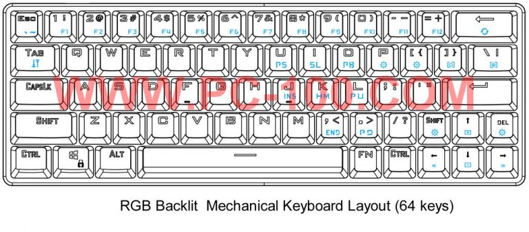 GH60 programmable mechanical keyboard with RGB back light and pluggable ...