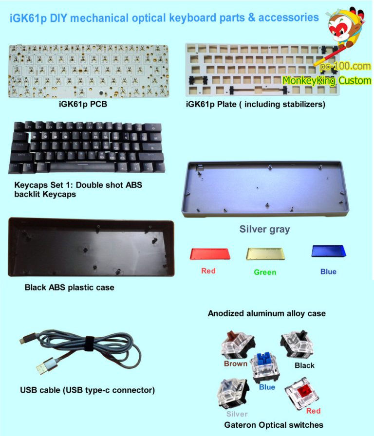 iGK61p DIY optical switches mechanical keyboard, custom kits,pcb, prices