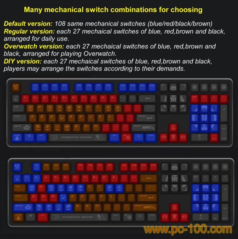 Overwatch Reaper game themed mechanical gaming keyboard (programmable ...